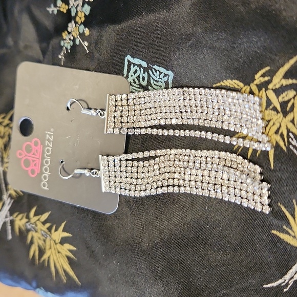 paparazzi | Jewelry | Paparazzi Rhinestone Waterfall Earrings | Poshmark